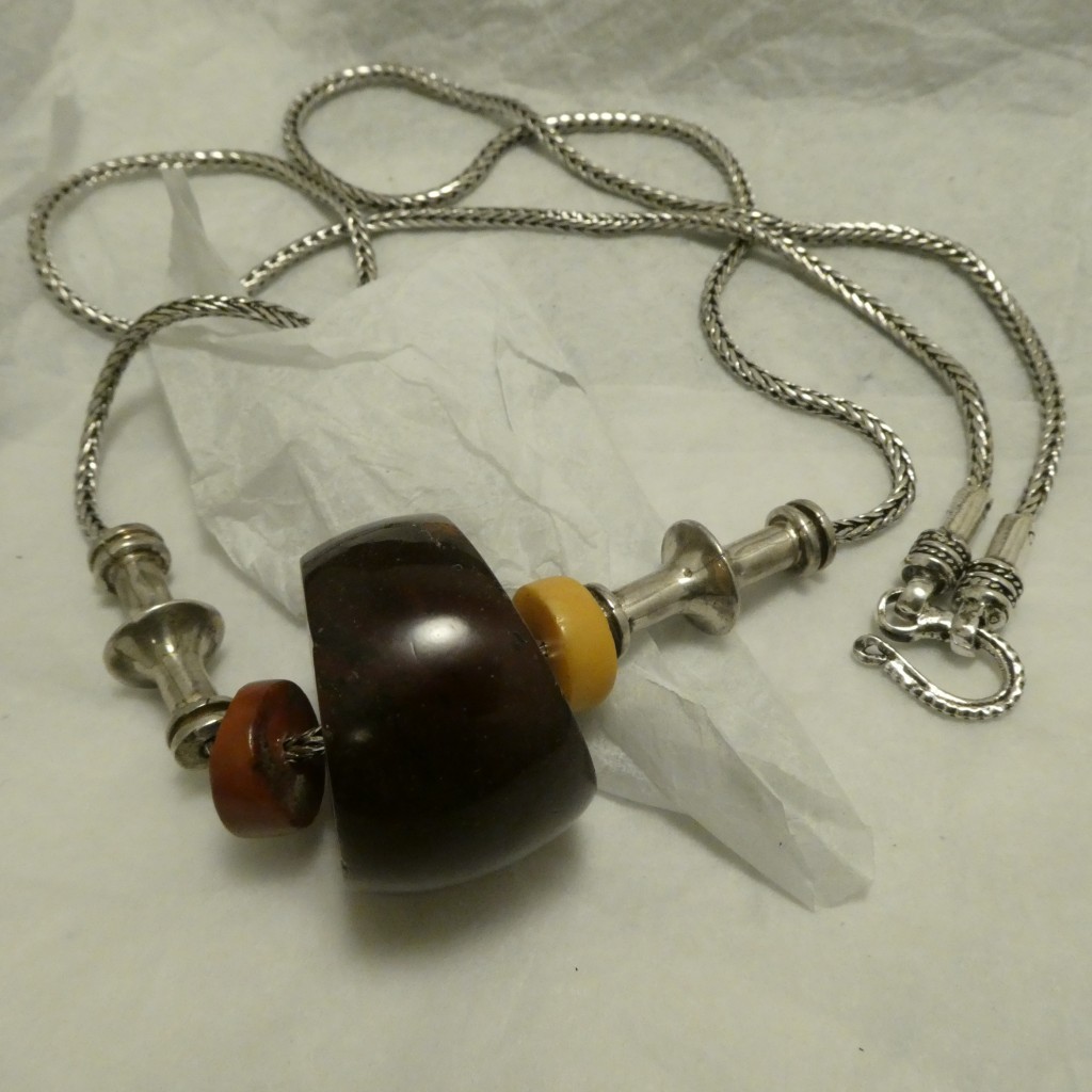 Old Burmese Amber, Old Tribal Glass Bead Necklace - Christopher William ...