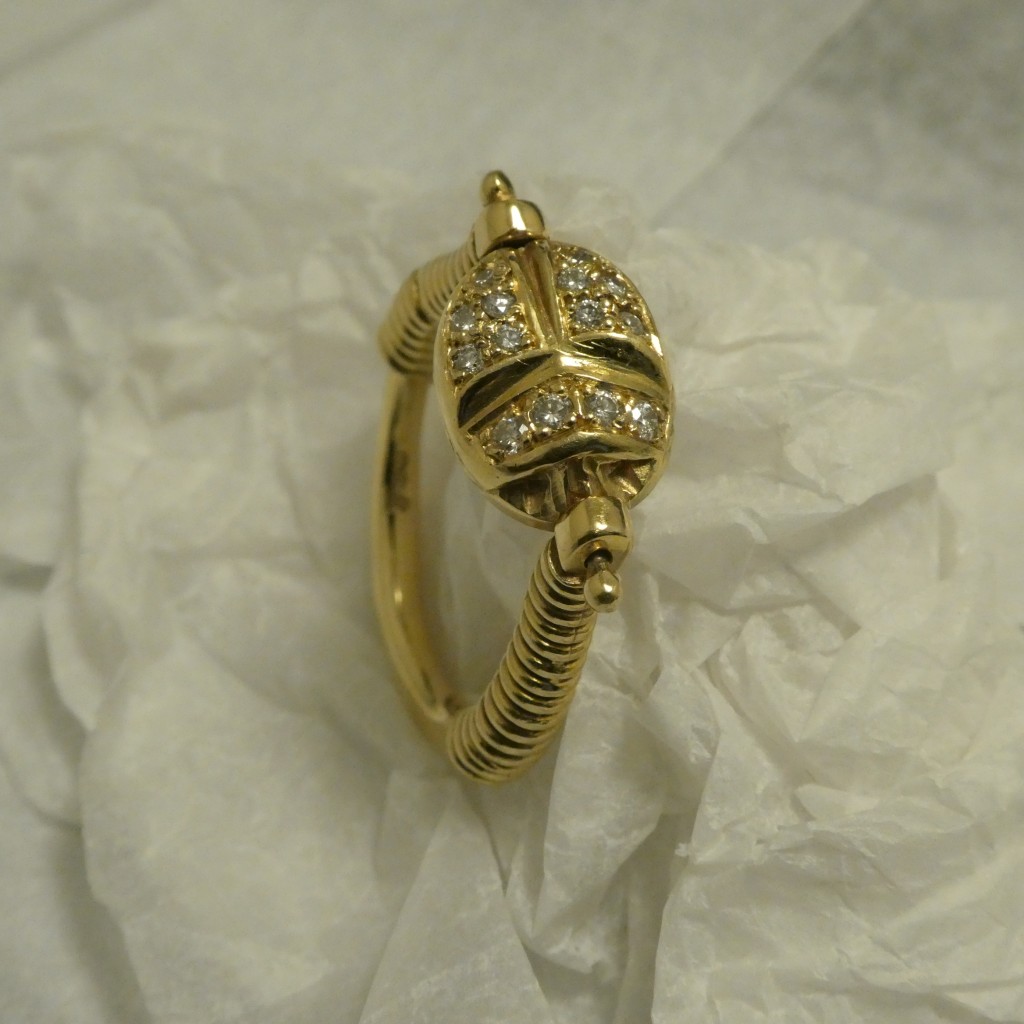 Scarab Ancient Egypt, Gold Ring with Diamonds - Christopher William ...